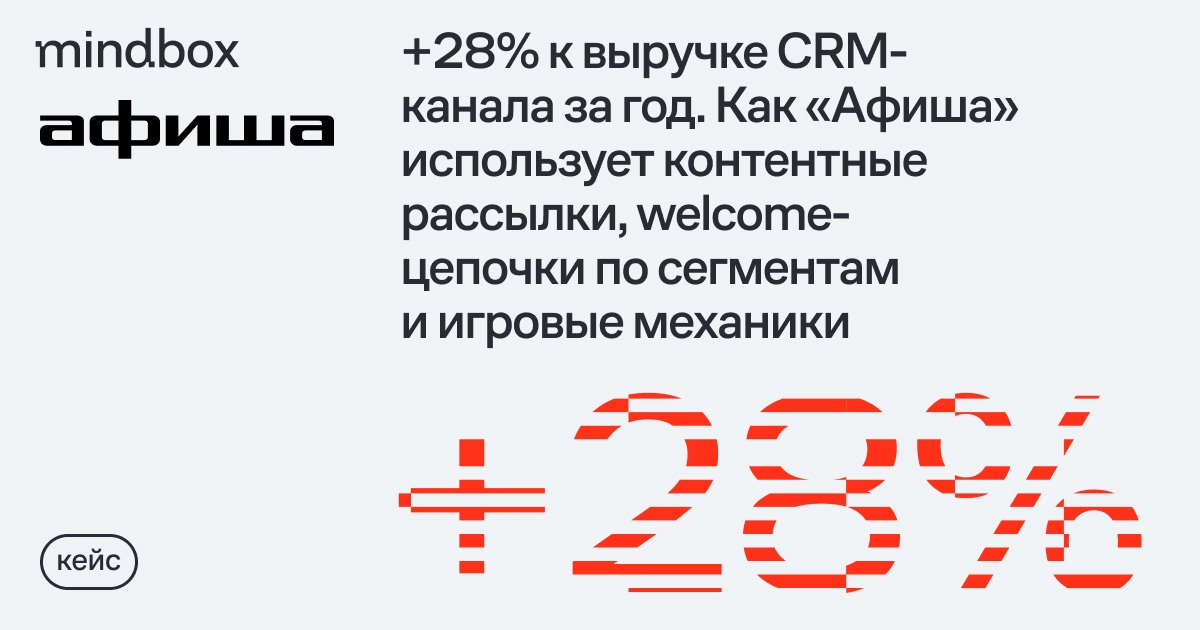 +28% к выручке CRM-канала за год. Как Афиша использует контентные рассылки, welcome-цепочки по ...