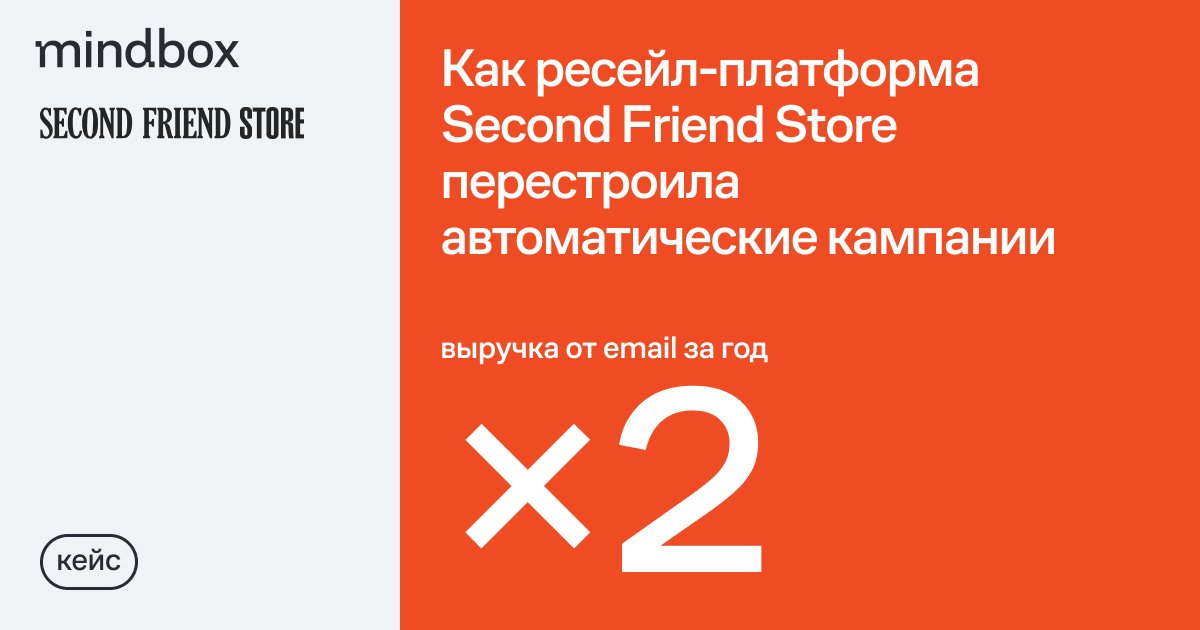 ×2 выручка от email за год. Как ресейл-платформа Second Friend Store перестроила автоматические ...