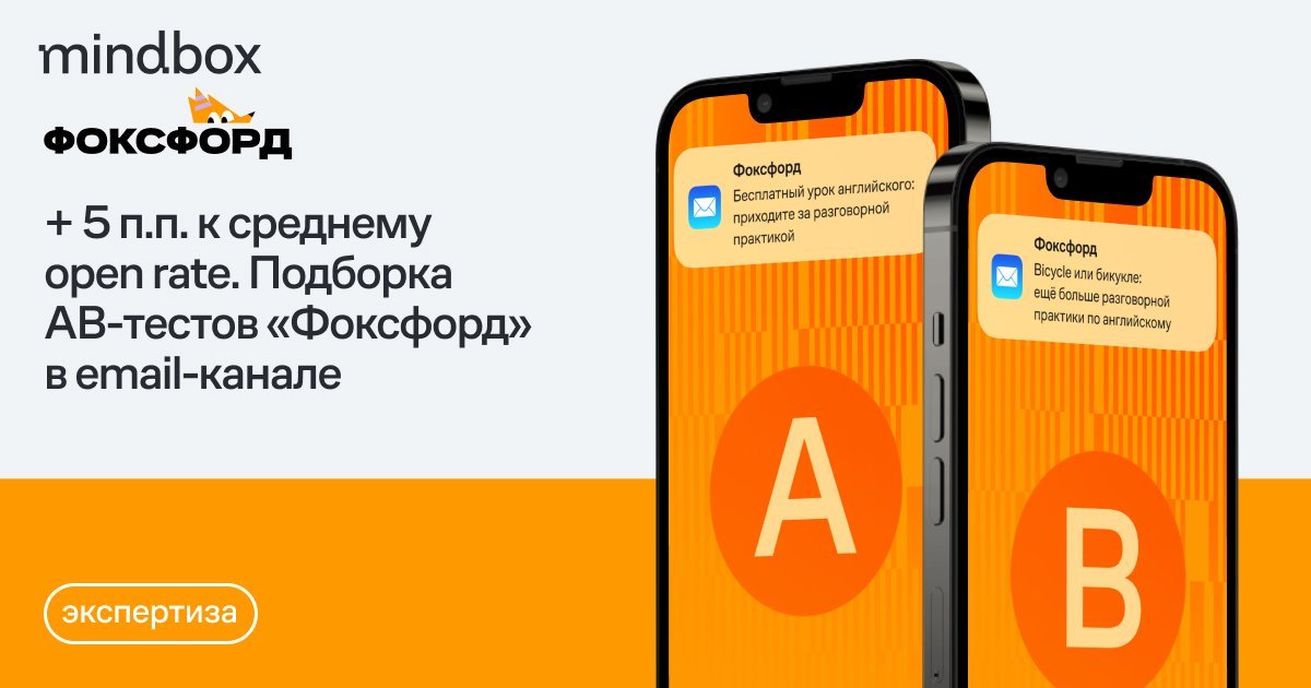 + 5 п.п. к среднему open rate за 4 месяца. Подборка AB-тестов Фоксфорда в email-канале - Журнал ...