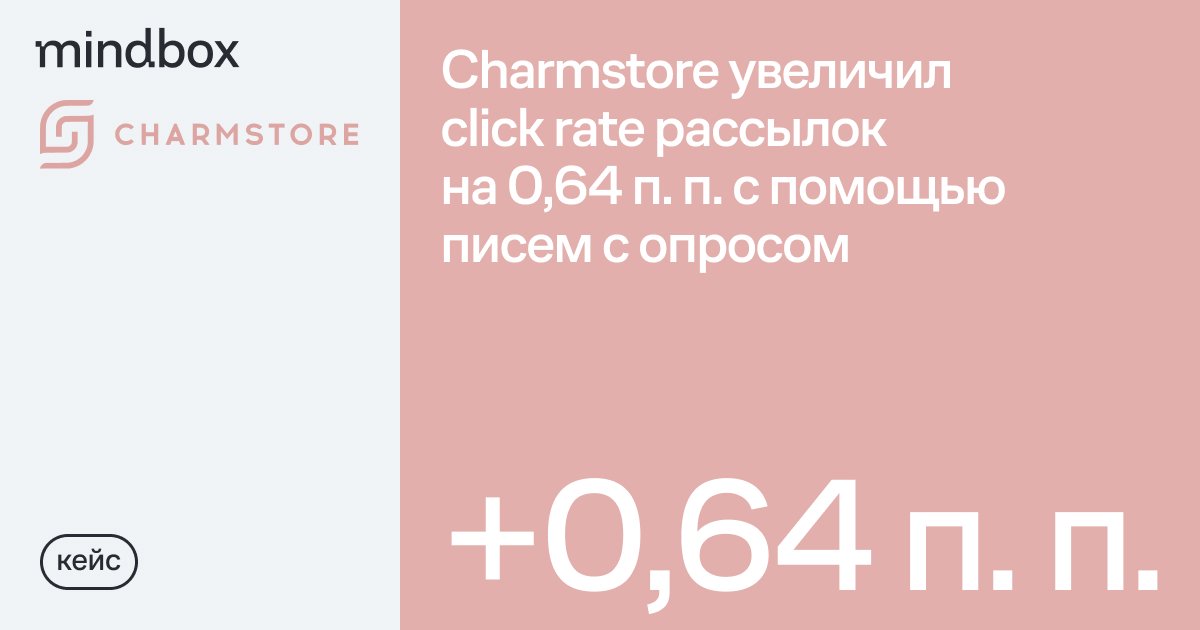 Charmstore сделал свои рассылки более привлекательными для клиентов с помощью рассылки с опросом ...